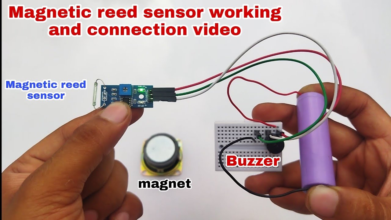 Magnetic reed sensor working and connection video, reed sensor project ...