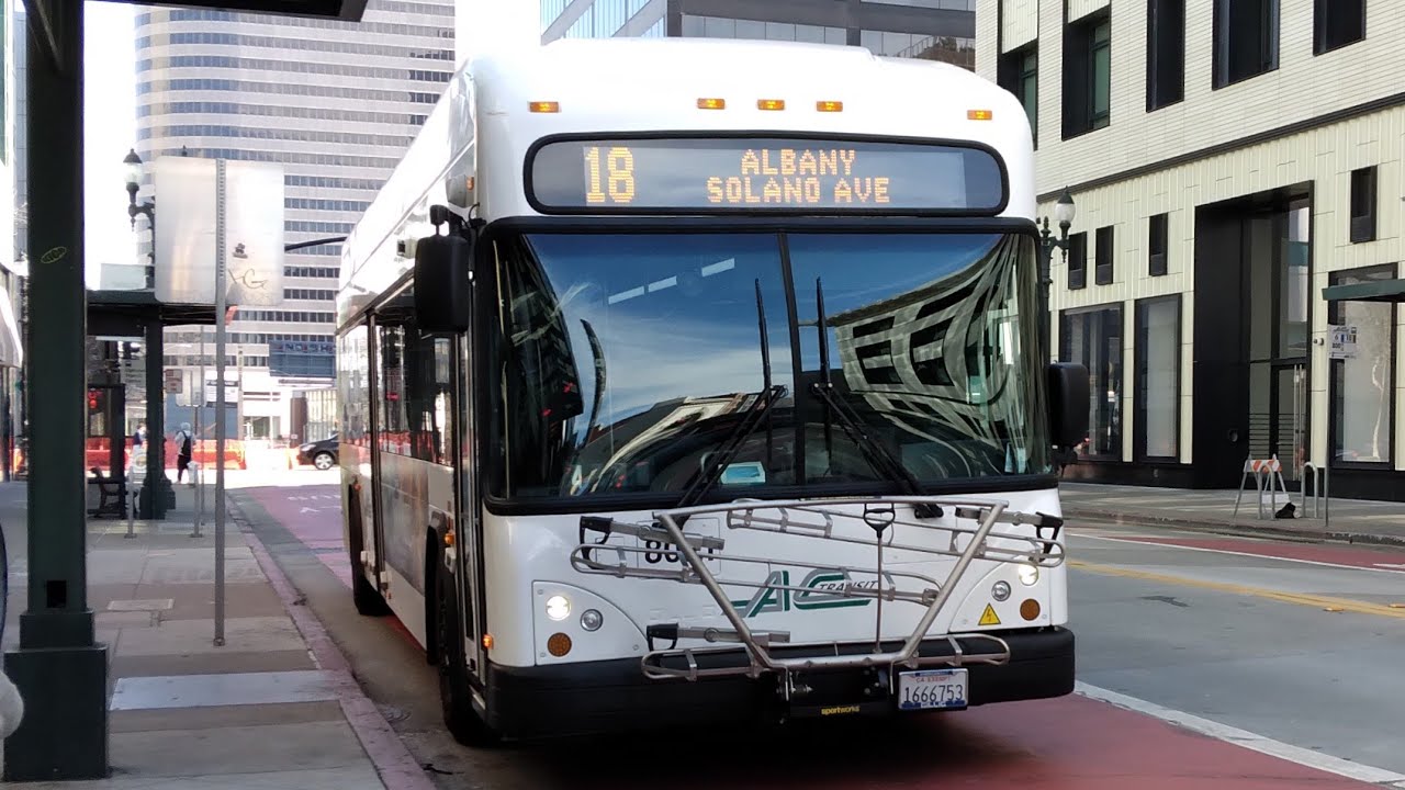 AC Transit 2022 Gillig Low Floor Plus EV 40' #8021 on Line 18 - YouTube