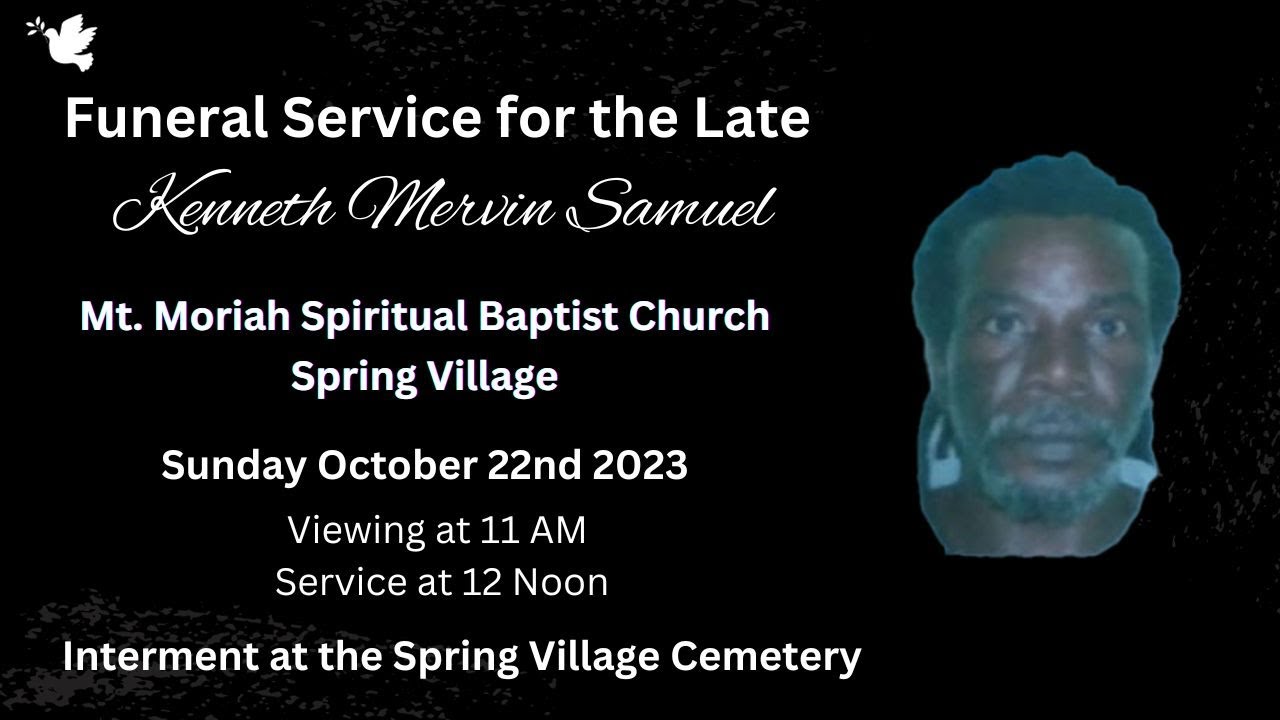 Kenneth Mervin Samuel - Funeral Service - YouTube