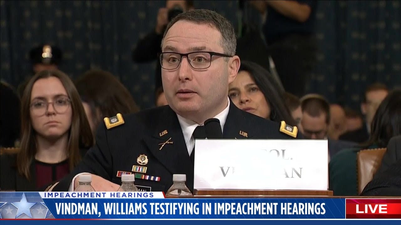 Vindman: I did my job - YouTube