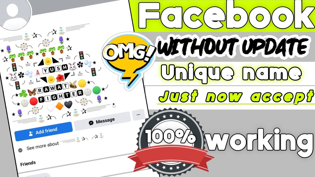 FB UNIQUE NAME WITHOUT UPDATE| FB INVISIBLE SYMBOL NAME ACCEPT 2023| FB ...
