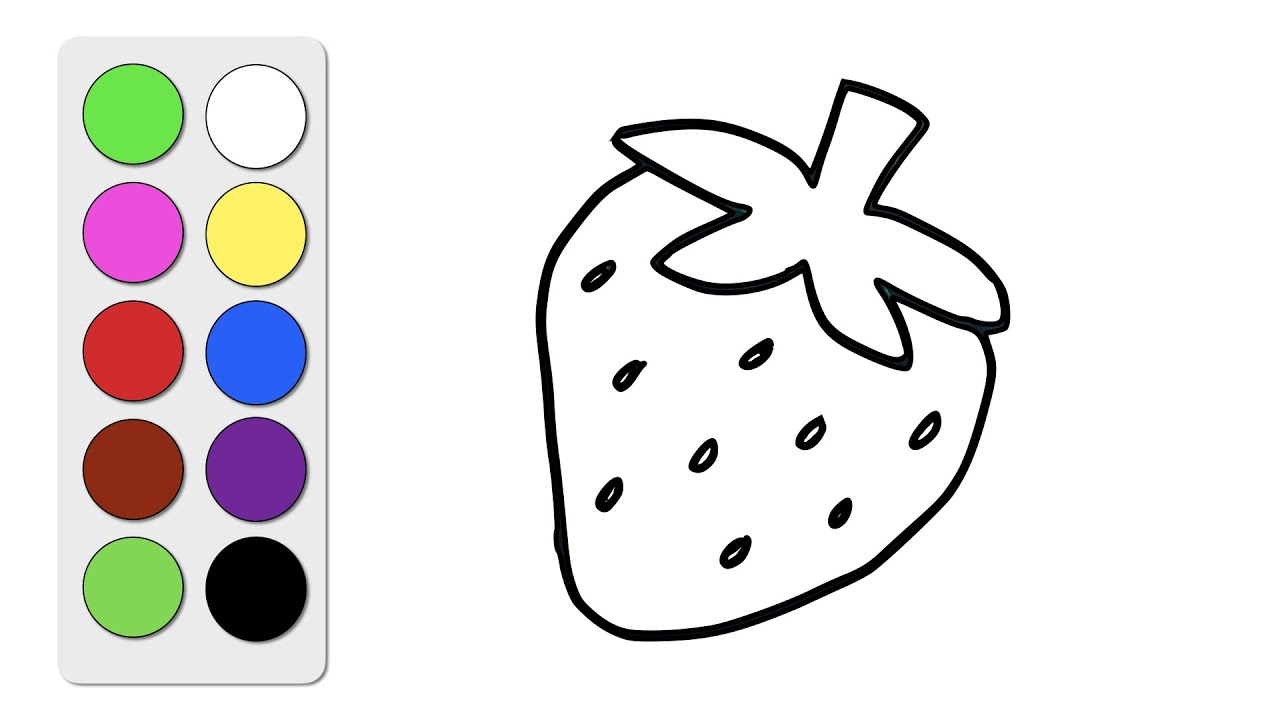 Coloriage d’une Fraise - Coloriage facile - YouTube