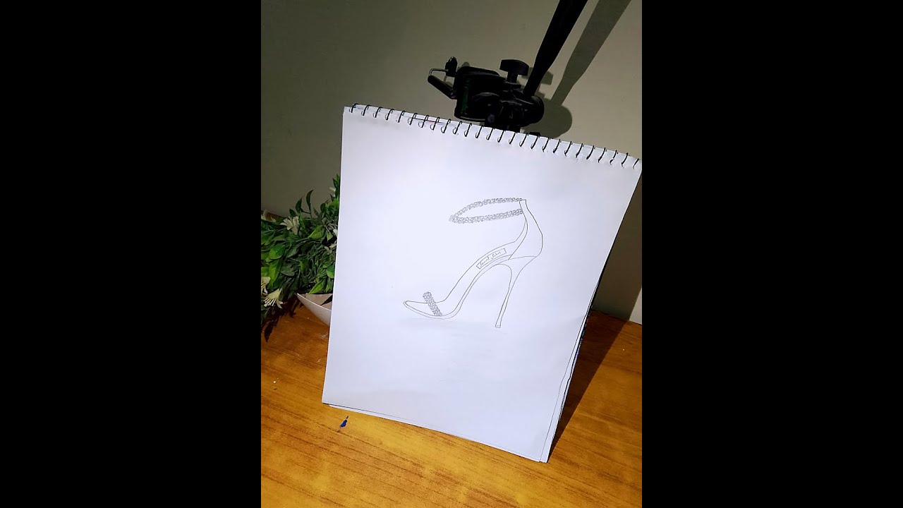 Drawing High heel sandal step by step | Pencil sketch | Shoe drawing ...