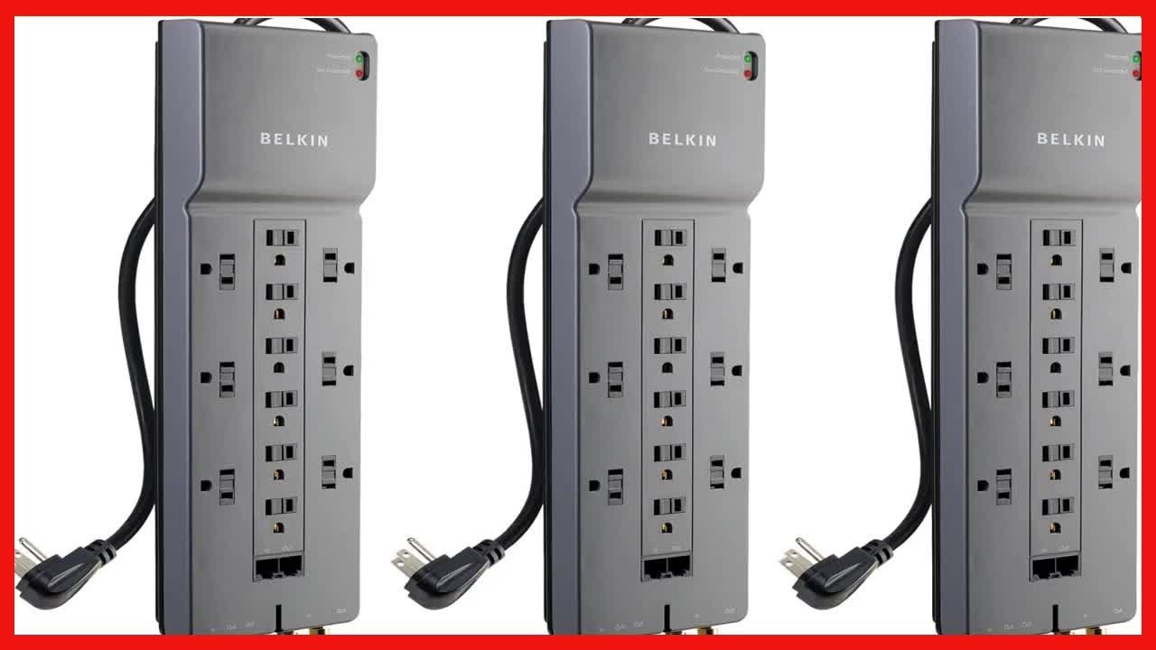 Belkin 12 Outlet Power Strip Surge Protector with 10 Foot Cord and ...
