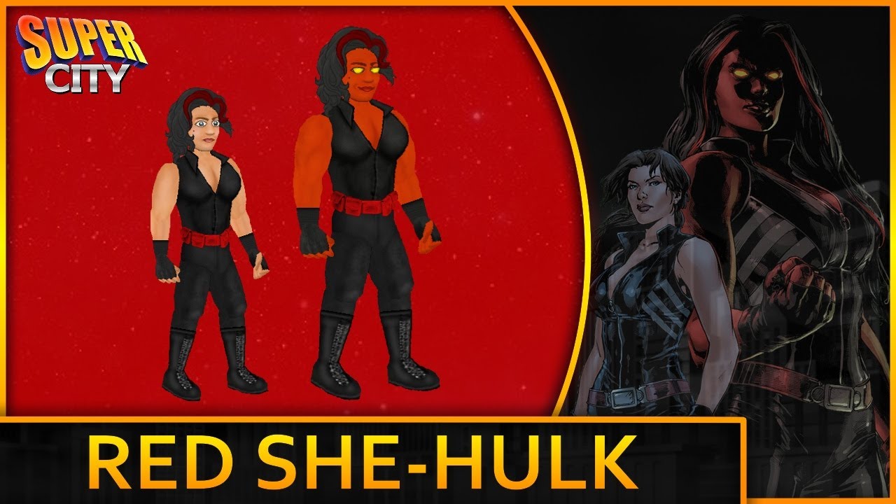 How to Create Red She-Hulk in Super City - YouTube