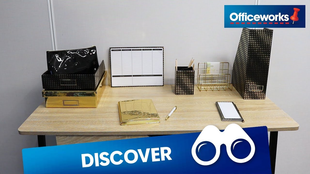 Discover the range of black and gold Otto Desk Accessories at ...