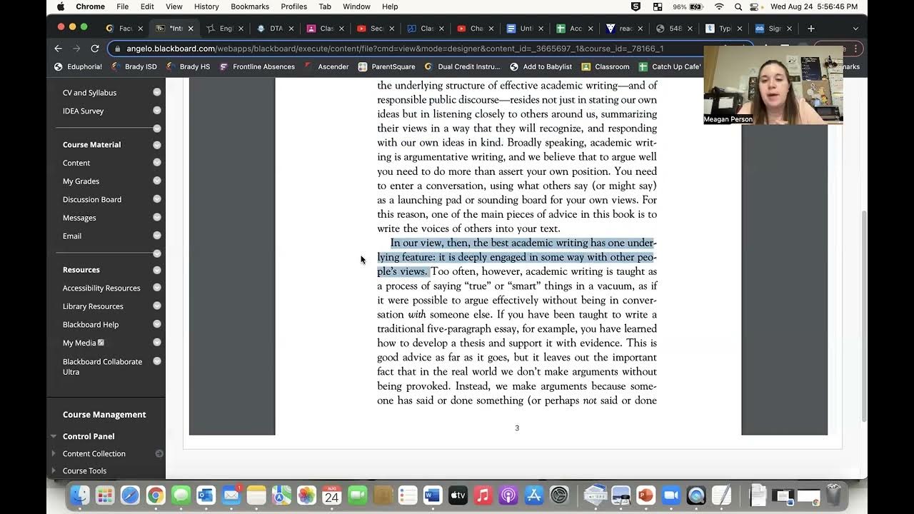 "Intro" They Say: I Say & Ch 1 Outline - YouTube