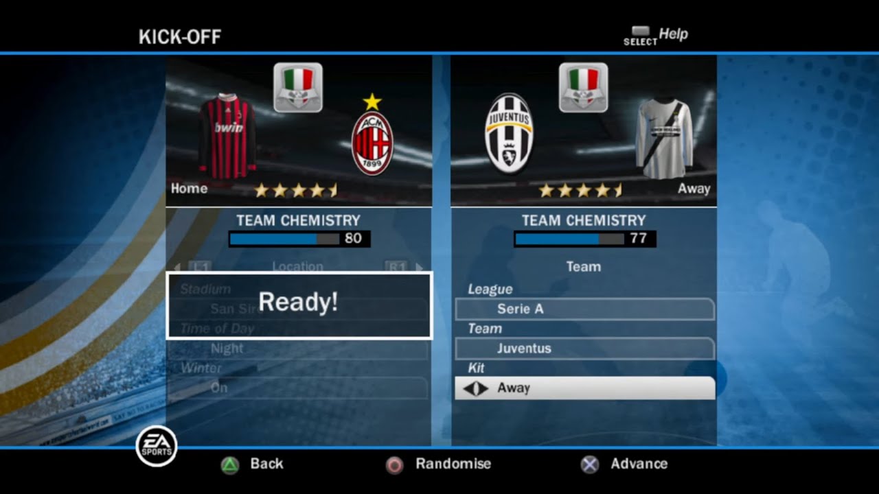 FIFA 10 (PS2) Gameplay - AC Milan vs Juventus - YouTube