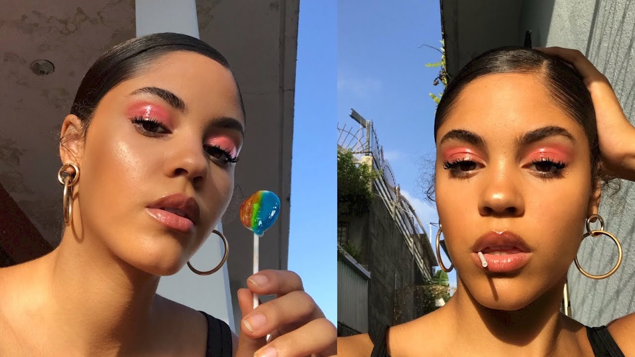 GLOSSY MAKEUP NO CREASE | SUMMER LOOK - YouTube