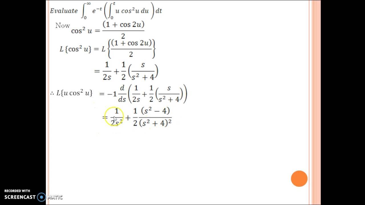 Mayur Gohil Laplace transforms Part 11 Evaluation type problem using laplace transforms - YouTube