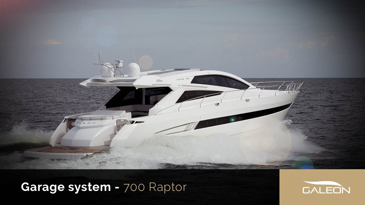 Galeon 700 Raptor garage - YouTube