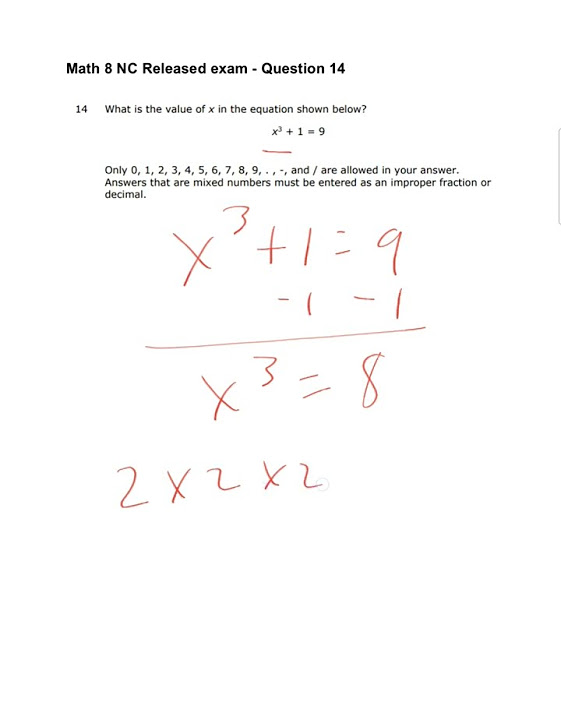 Math 8 NC EOG exam Question 14 - YouTube