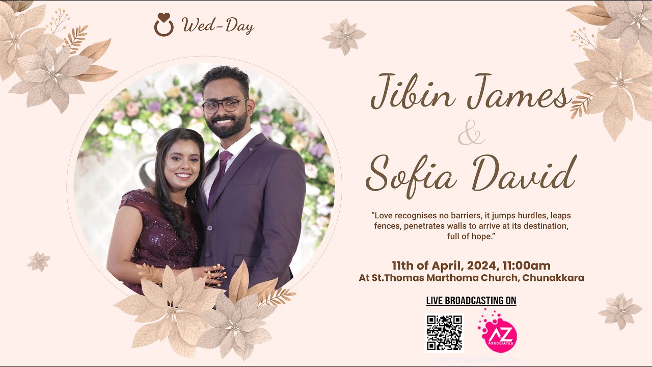 WEDDING CEREMONY || JIBIN JAMES & SOFIA DAVID - YouTube