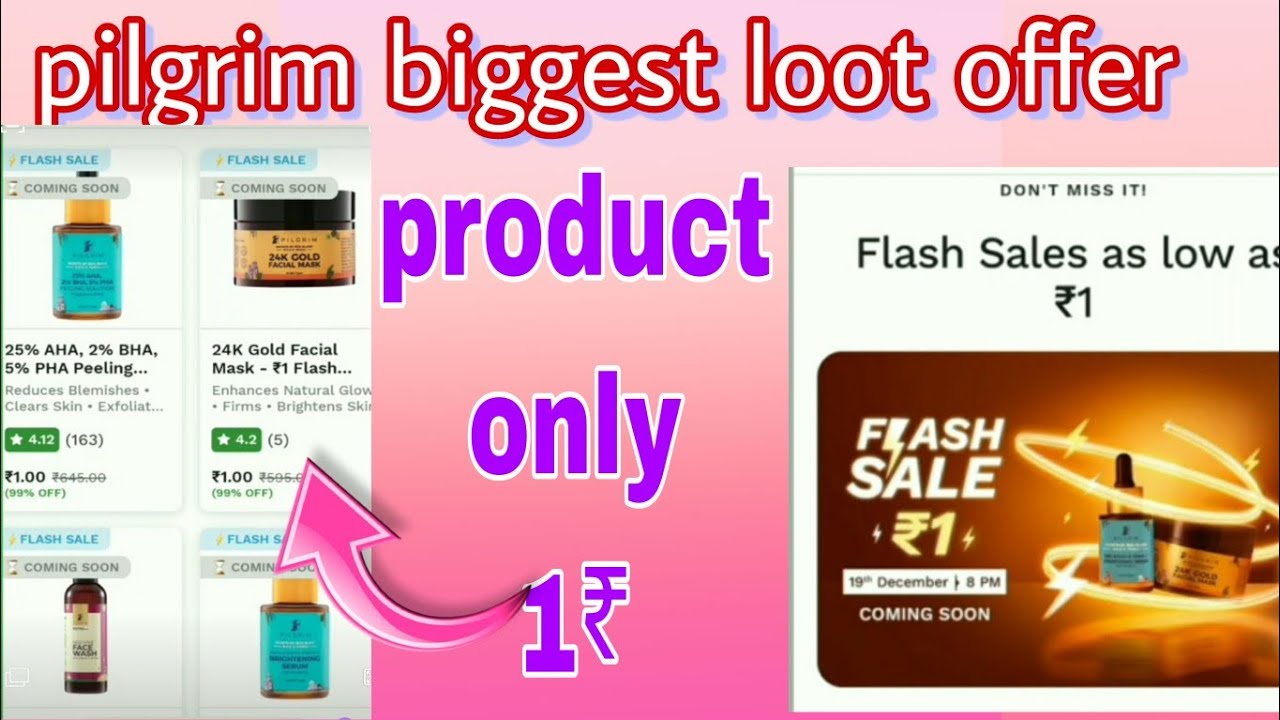pilgrim products only 1rs😱😱|loot offers|biggest year ending sale is ...