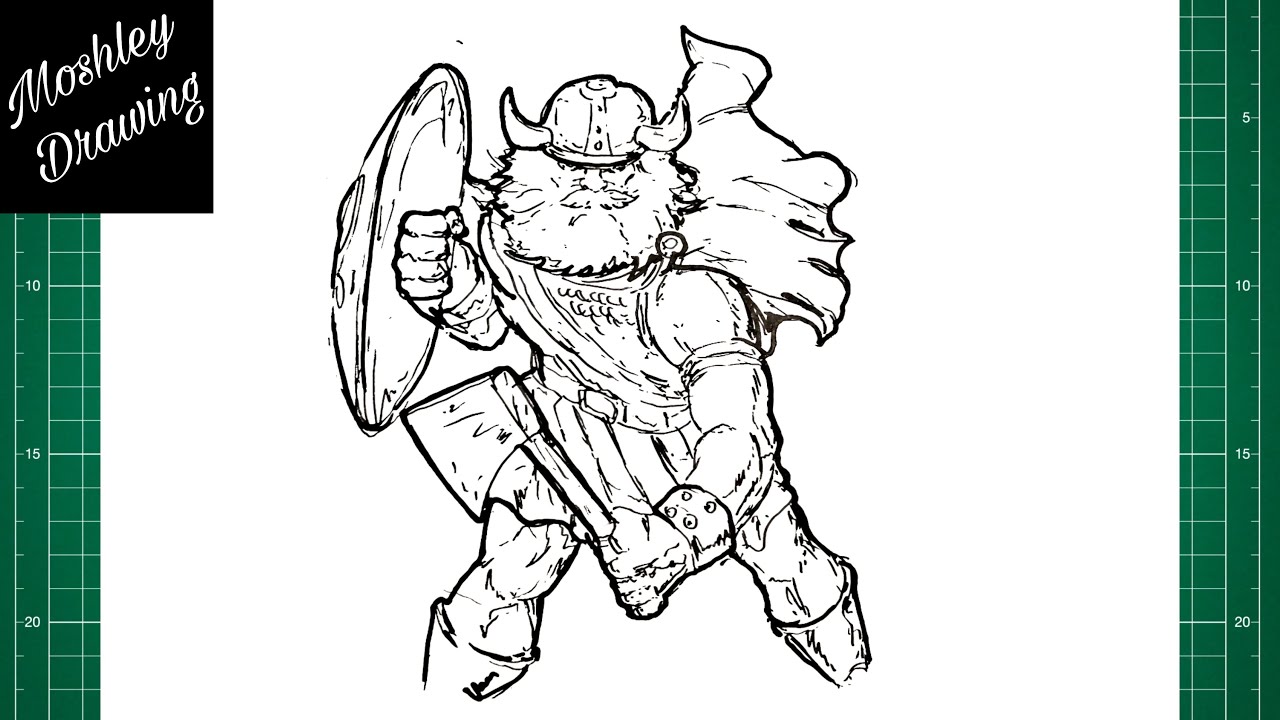 How to Draw a Viking Warrior - YouTube