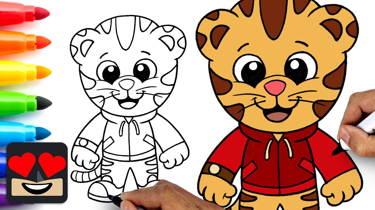 How To Draw Daniel Tiger for Beginners - YouTube