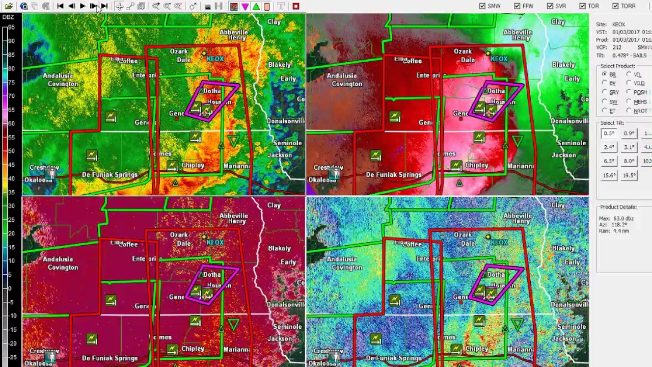 January 2nd 2017 Rehobeth Alabama Tornado Radar Analysis - YouTube