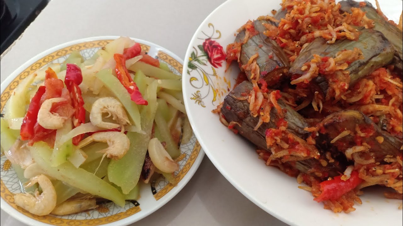 TERI NASI Dimasak Apa Ya !! Yups Disambel Pake Terong Ungu || Tumis ...