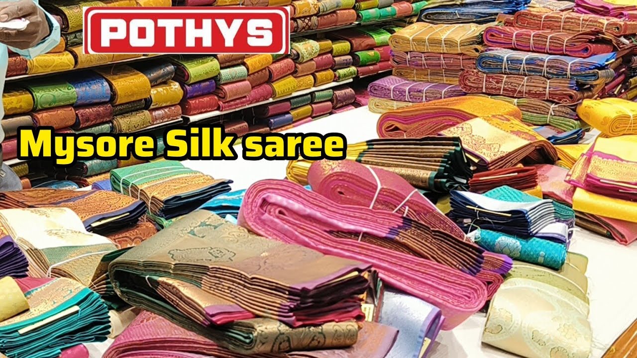 Pothys Aadi offer Pure Mysore Silk saree Pure Tusser Linen organza ...