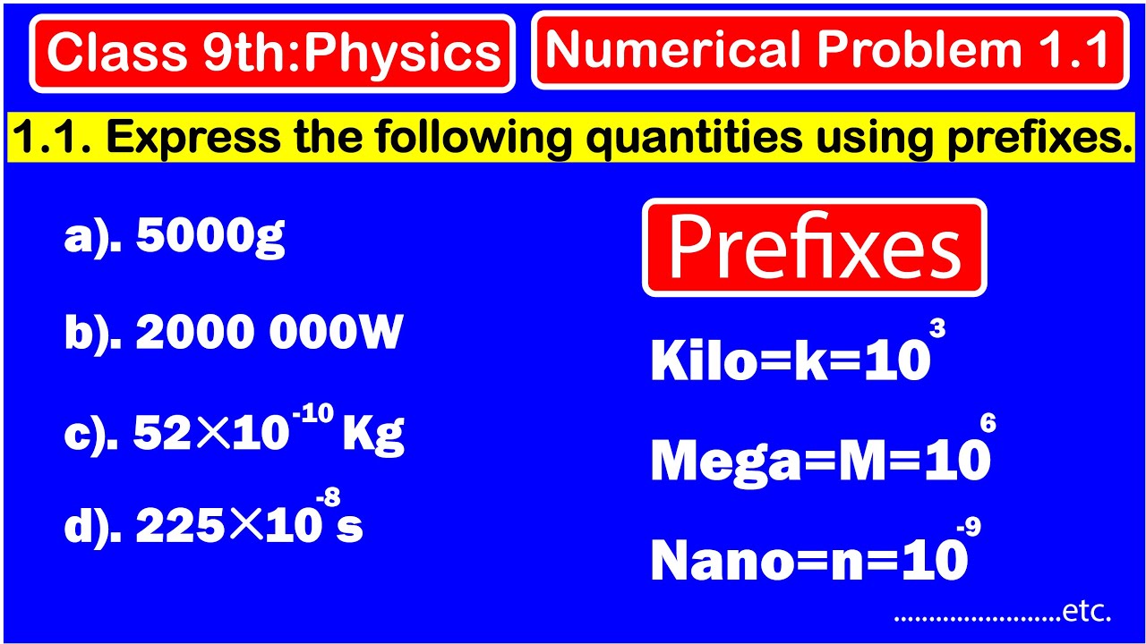 1 1 Express The Following Quantities Using Prefixes YouTube 1 1 Express The Following Quantities Using Prefixes YouTube