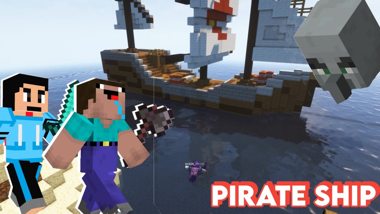 Noob SAVE Village From PIRATE Ship In Minecraft! - YouTube