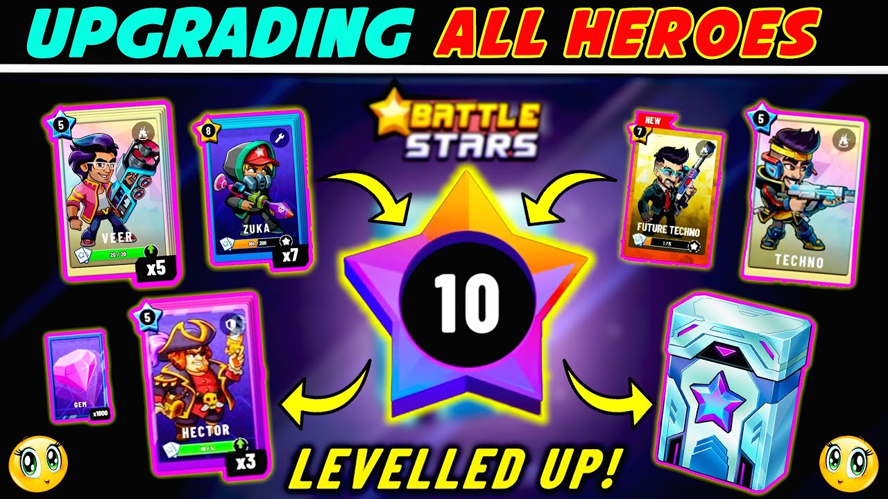 UPGRADING ALL CHARACTERS😍 IN BATTLE STARS || BATTLE STARS NEW UPDATE ...