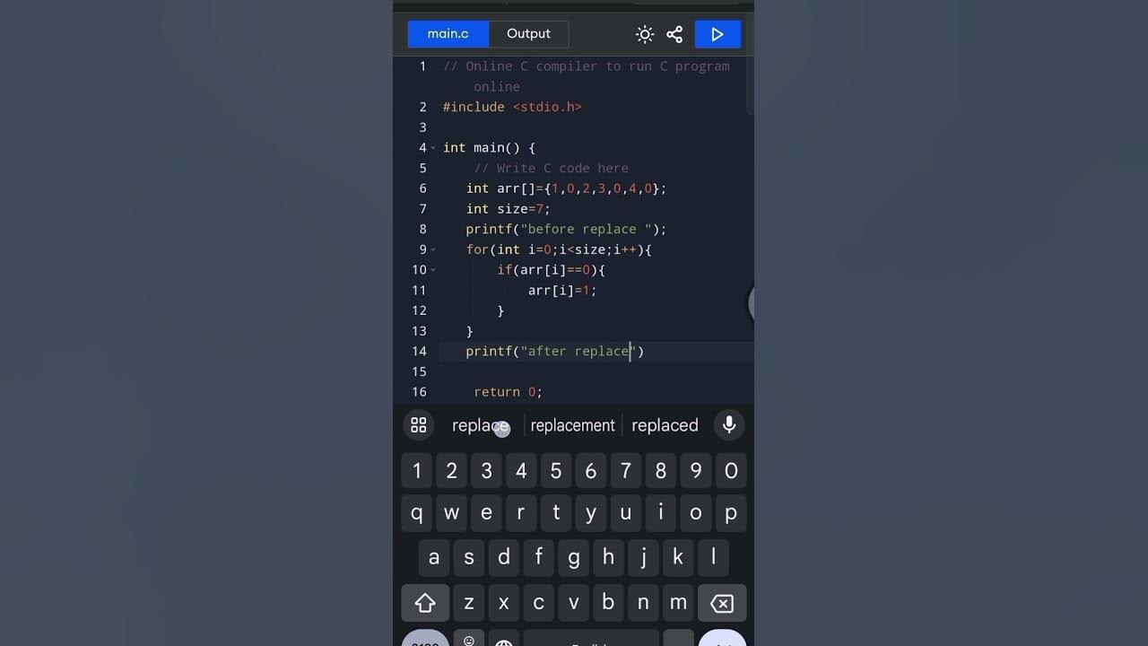 46 Replace All The 0s With 1s With The Help Of For Loop Youtube
