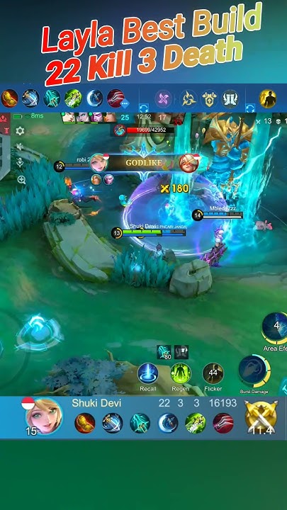 Layla 22 Kill 3 Death Build Layla Tersakit Layla Best Build Layla Best Build #mobilelegends # ...