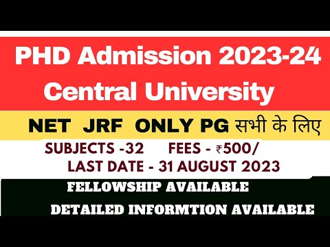 A New Central University PHD Application Form 2023 || PhD Admission ...