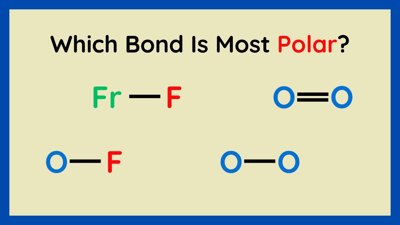 Which Of The 4 Bonds Is The Most Polar? - Electronegativity, Bonds ...