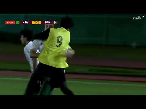 Pakistani woman footballer Maria Khan's direct free kick that leveled the score against Saudi Arabia