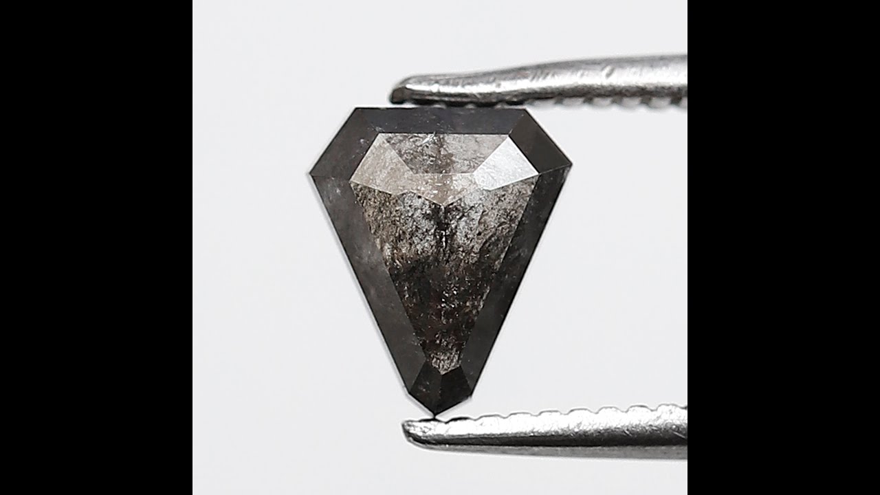 0.81 Ct 6 MM Modified Triangle Shape Salt and Pepper Diamond Natural ...