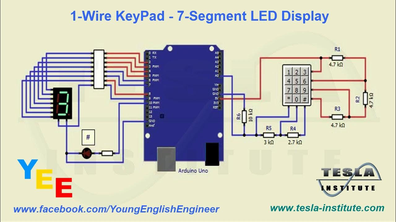 1-Wire KeyPad - 7-Segment LED Display - Arduino - YouTube