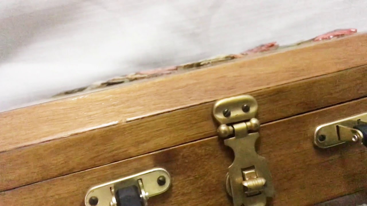 Wooden Box Purse Lacquer Bake Lite Handle Brass Latch - YouTube