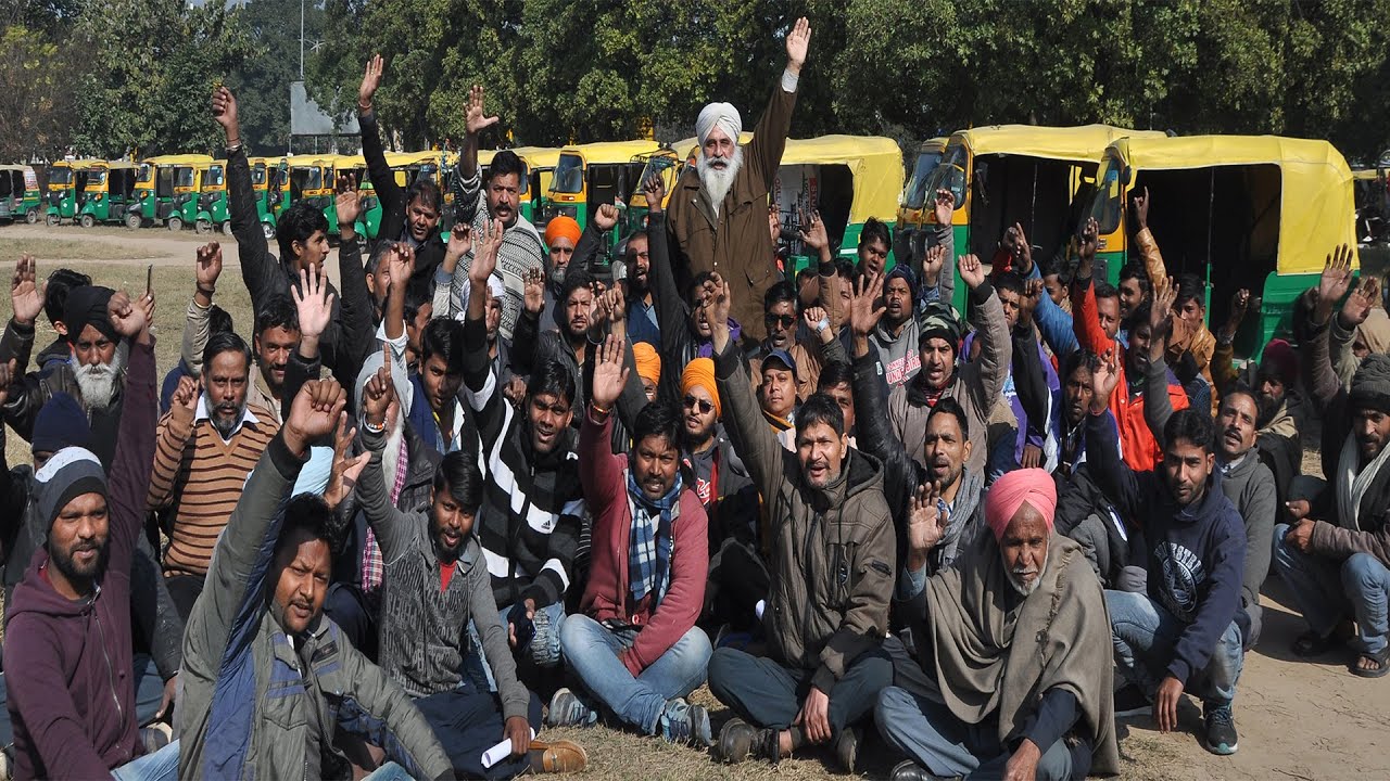 Auto-rickshaw drivers protest against the Chandigarh traffic police in ...