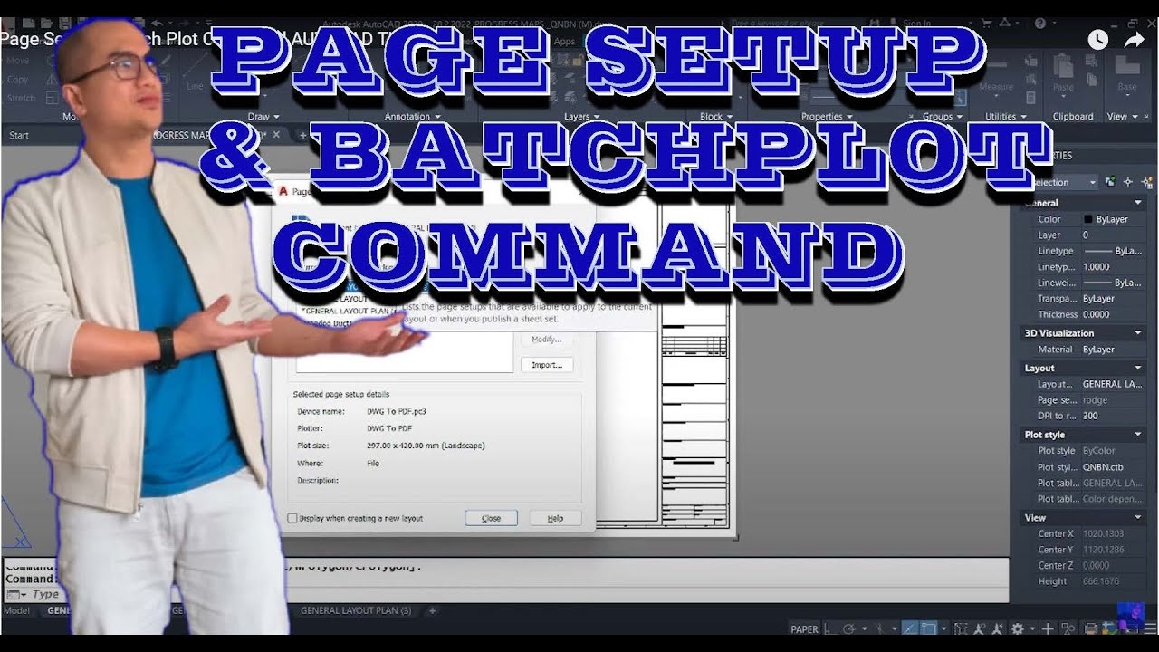 Page Set up & Batch Plot Command AUTOCAD TUTORIAL - YouTube