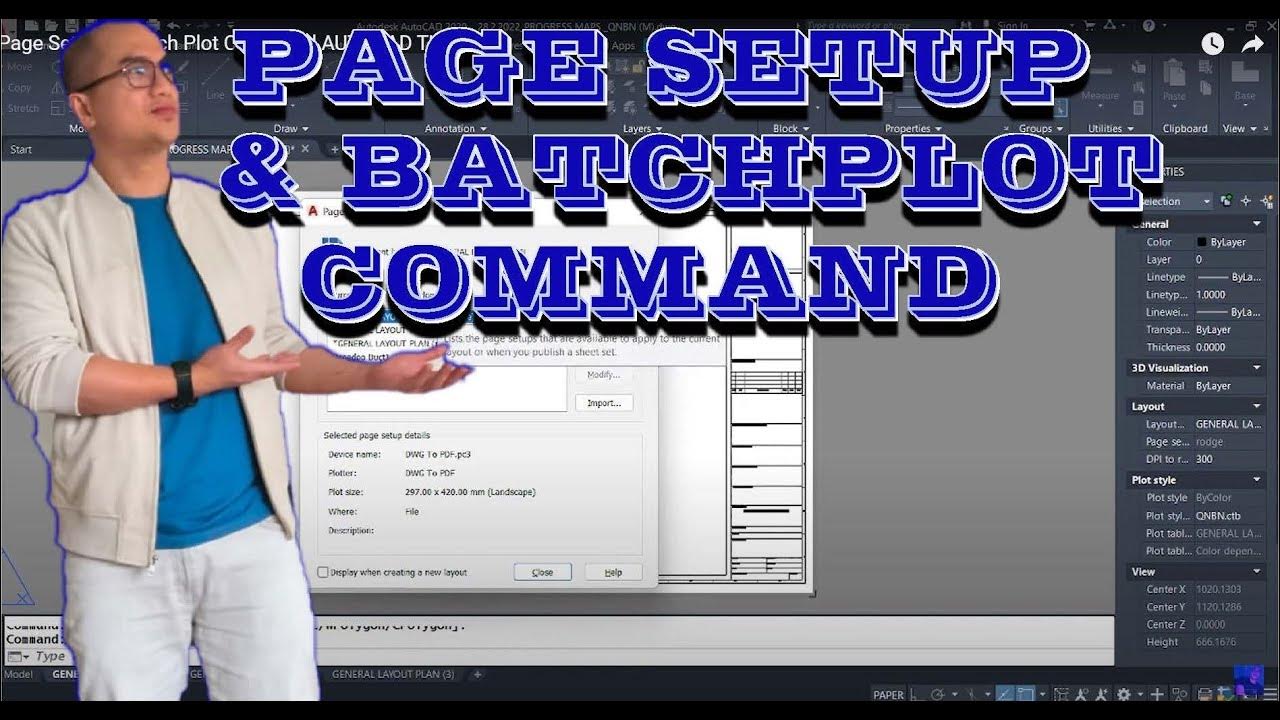 Autocad Tutorial (Page SetUp & Batch Plot Command) - YouTube