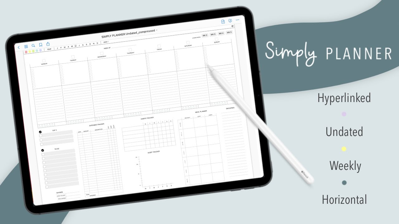 Simply Planner Walkthrough | Undated Digital Planner | Using Goodnotes ...