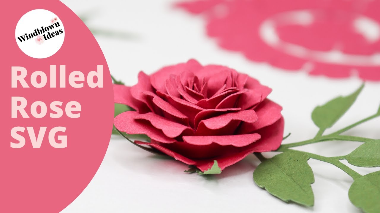Rolled Rose Paper Flower SVG | Paper Craft Tutorial - YouTube