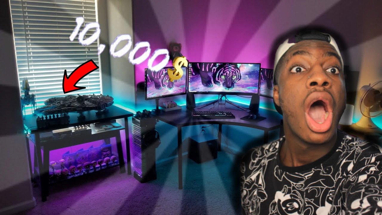 My new EPIC $10,000 Gaming Setup/Room Tour! (2021).... - YouTube