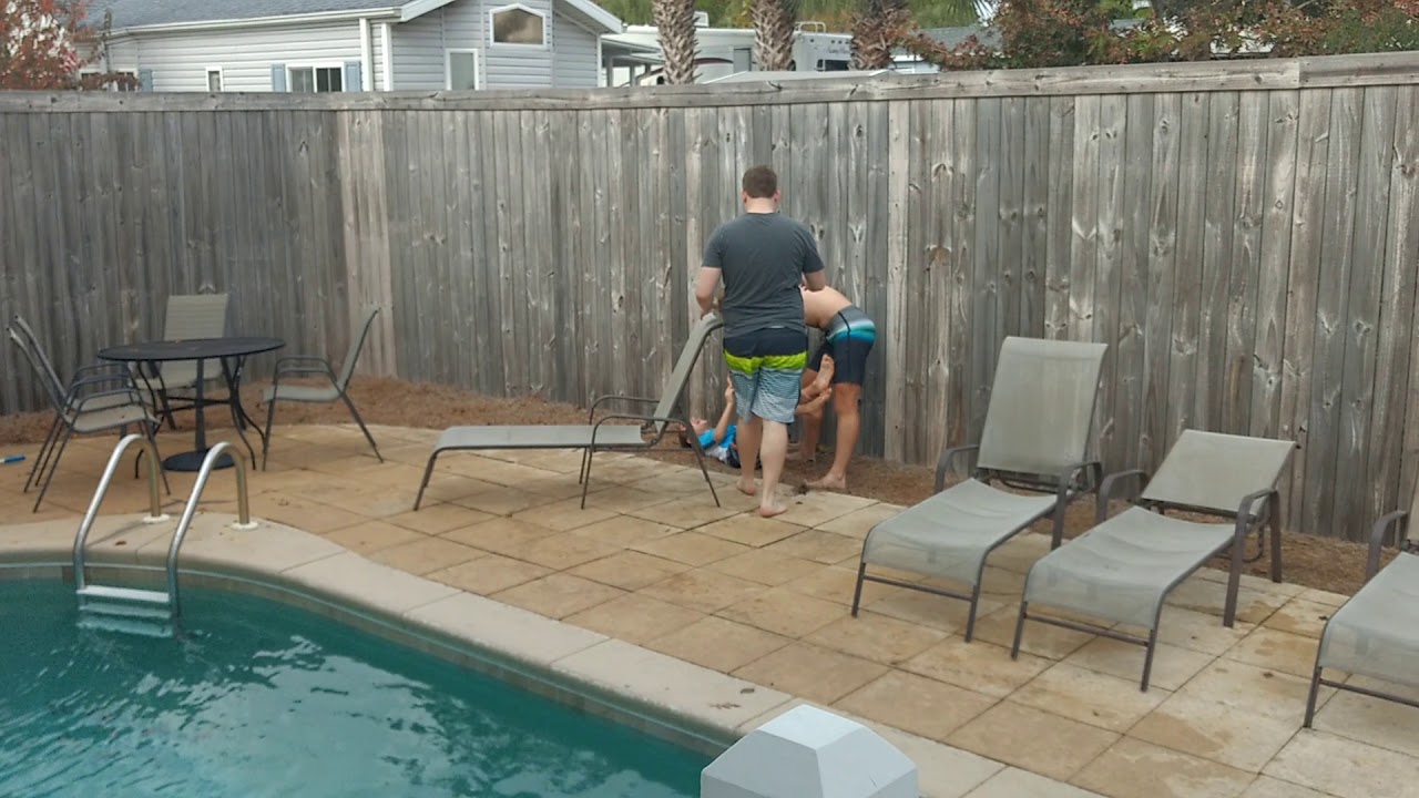 Stephen and Dave go in the pool - YouTube