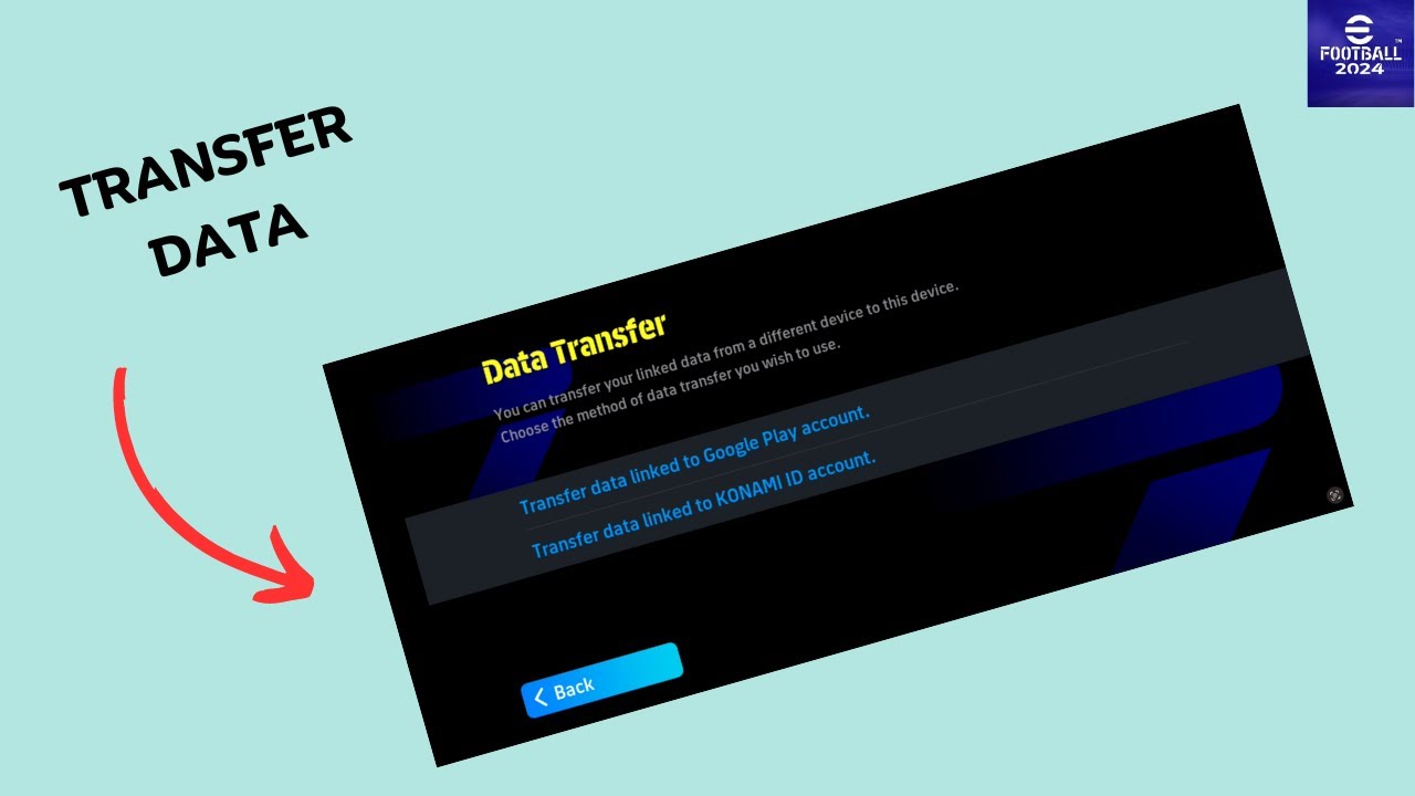 How to Transfer Data in eFootball 2024 - YouTube