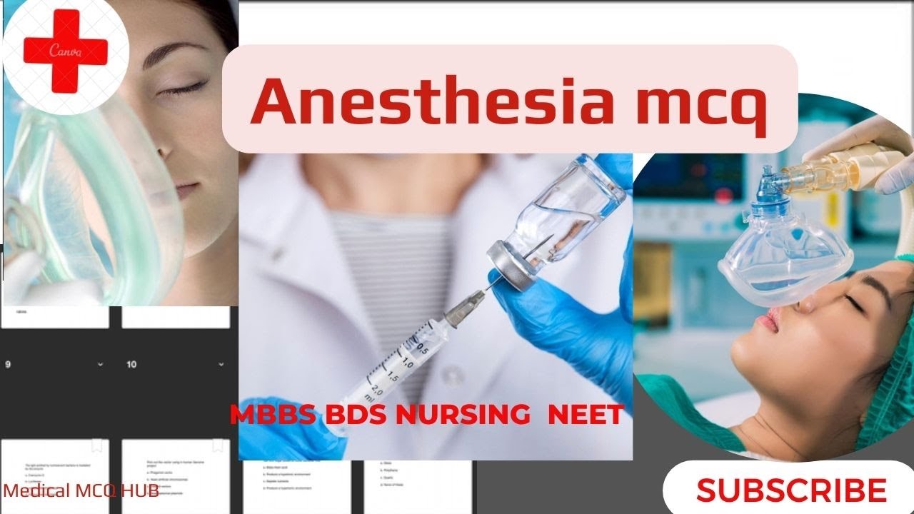 Most important anesthesia mcq |MBBS|BDS|NURSING - YouTube