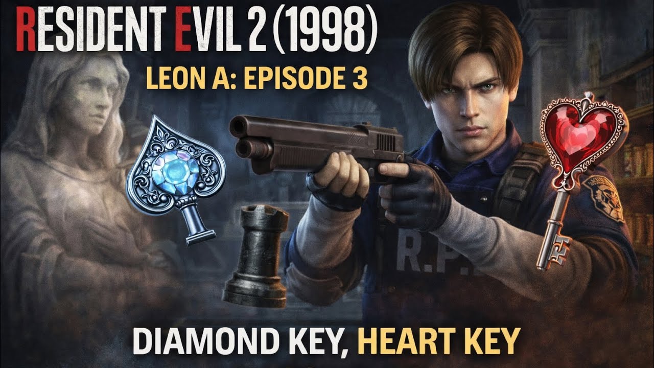 Resident Evil 2 (1998) Leon A EP3 — Diamond Key, Heart Key, and the ...
