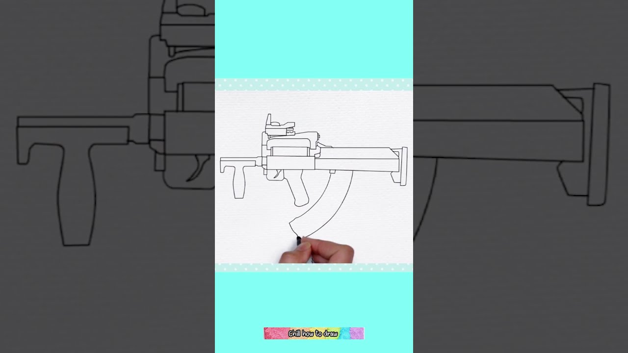 How to draw GROZA gun Very easy #drawing #draw pubg free fire - YouTube