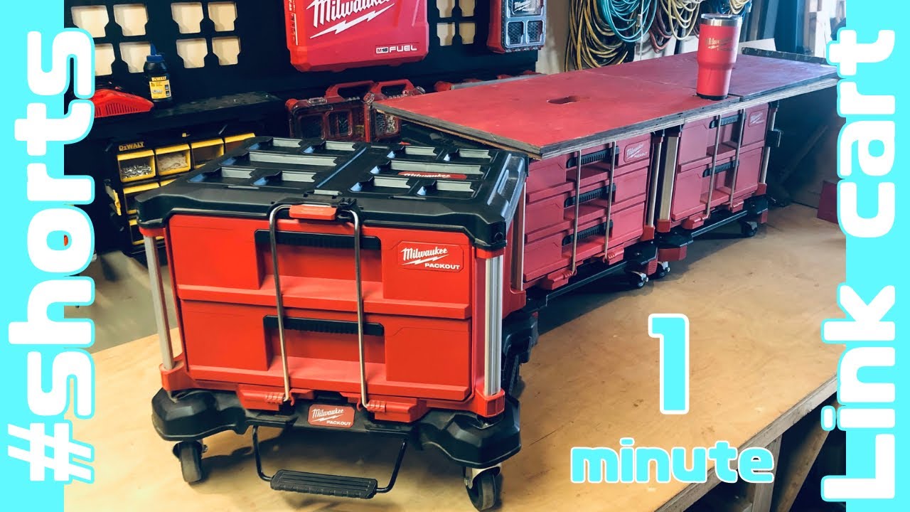 Milwaukee PACKOUT mobile worktable / link cart - YouTube
