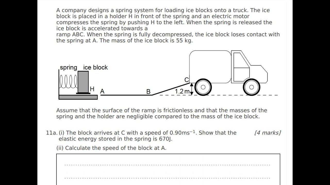 IB Physics-Mechanics-QC#15- A block goes up a ramp - YouTube