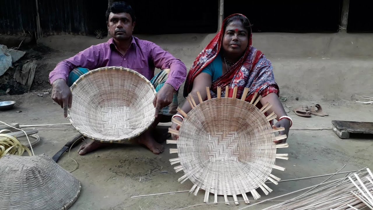 Amazing Bamboo works, Bamboo basket making | বাঁশের ঝুরি তৈরি - YouTube