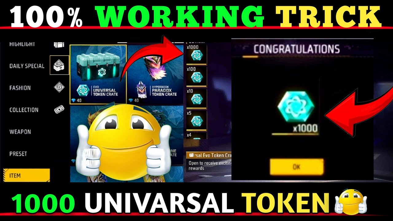 EVO UNIVERSAL TOKEN CREATE OPENING TRICK 🤩 | MAX ANY EVO GUNS IN LOW ...