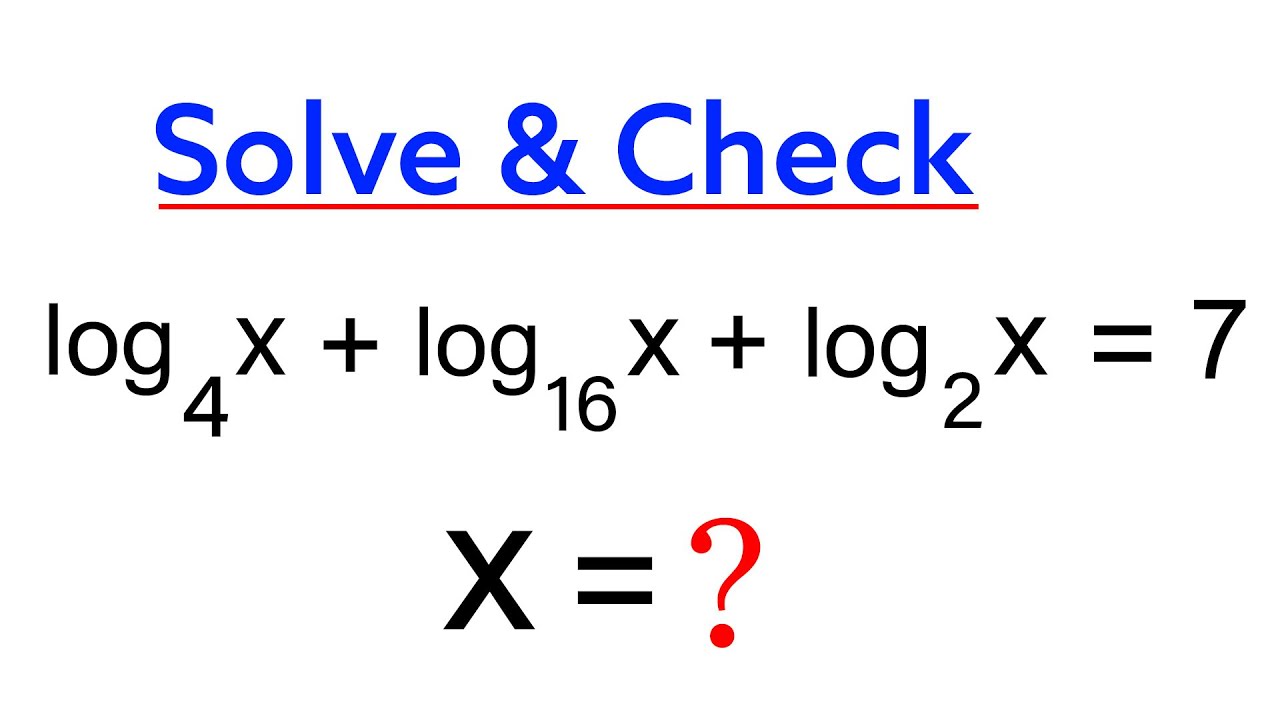 How To Solve Logarithm Problem With Different Bases Solve For X YouTube